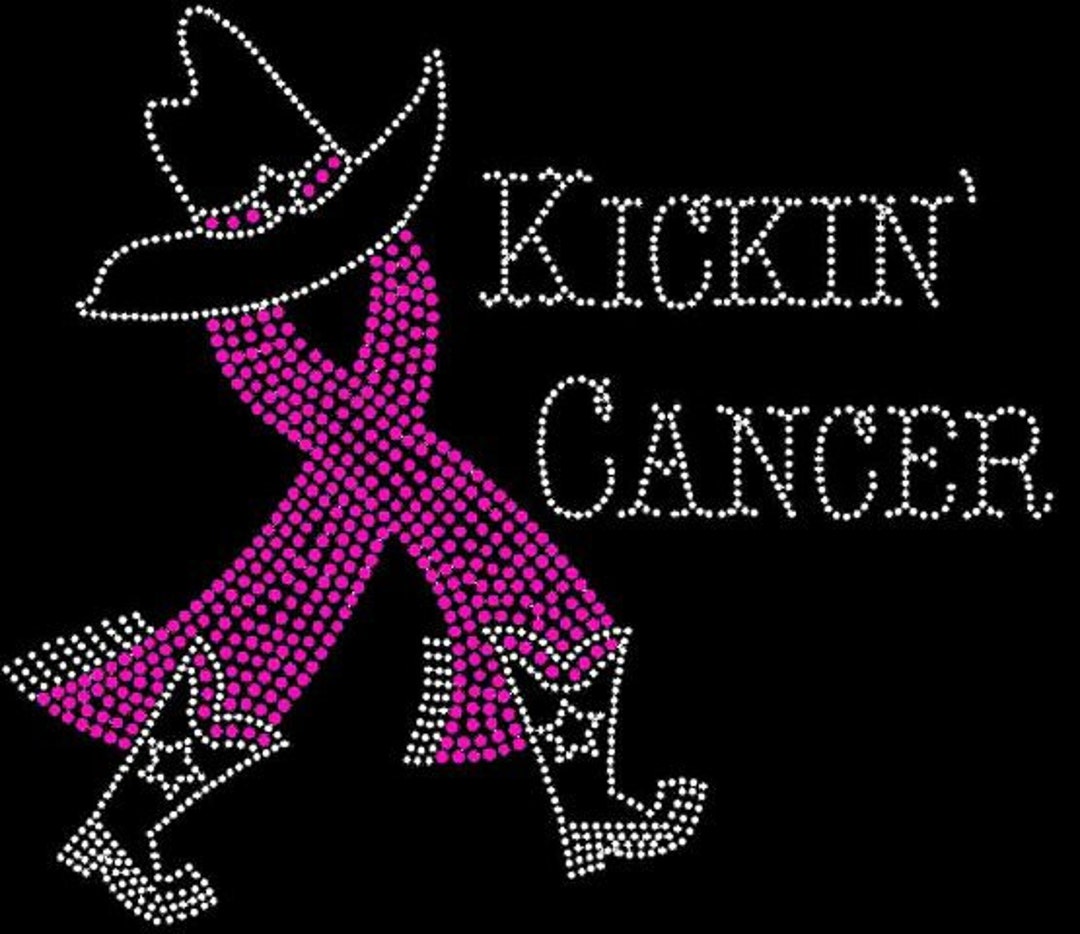 Kickin Cancer Cowboy Boots and Hat Breast Cancer Awareness Rhinestone ...
