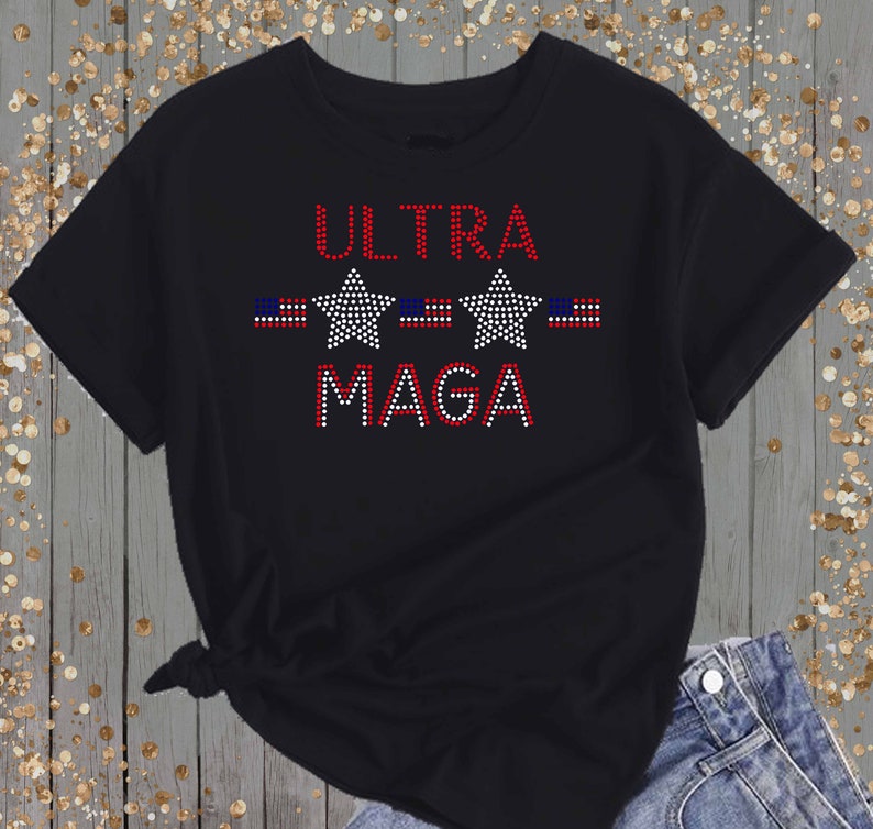 ULTRA MAGA Rhinestone Iron on Transfer Bling Diy Trump - Etsy