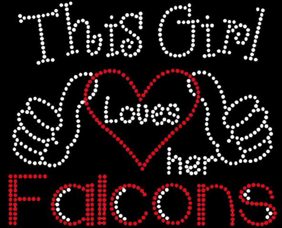 This Girl Loves Her Falcons Rhinestone Iron on Transfer - Etsy