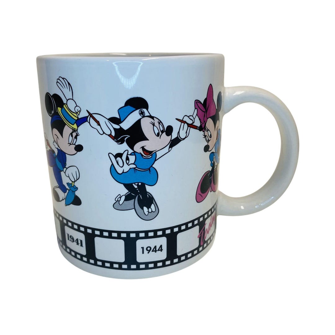 Disney Mickey & Minnie Mouse Evolution Through the Years Ceramic Mug ...