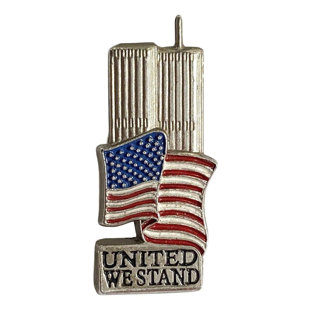 World Trade Center Twin Towers Lapel Pin American Flag United We Stand ...