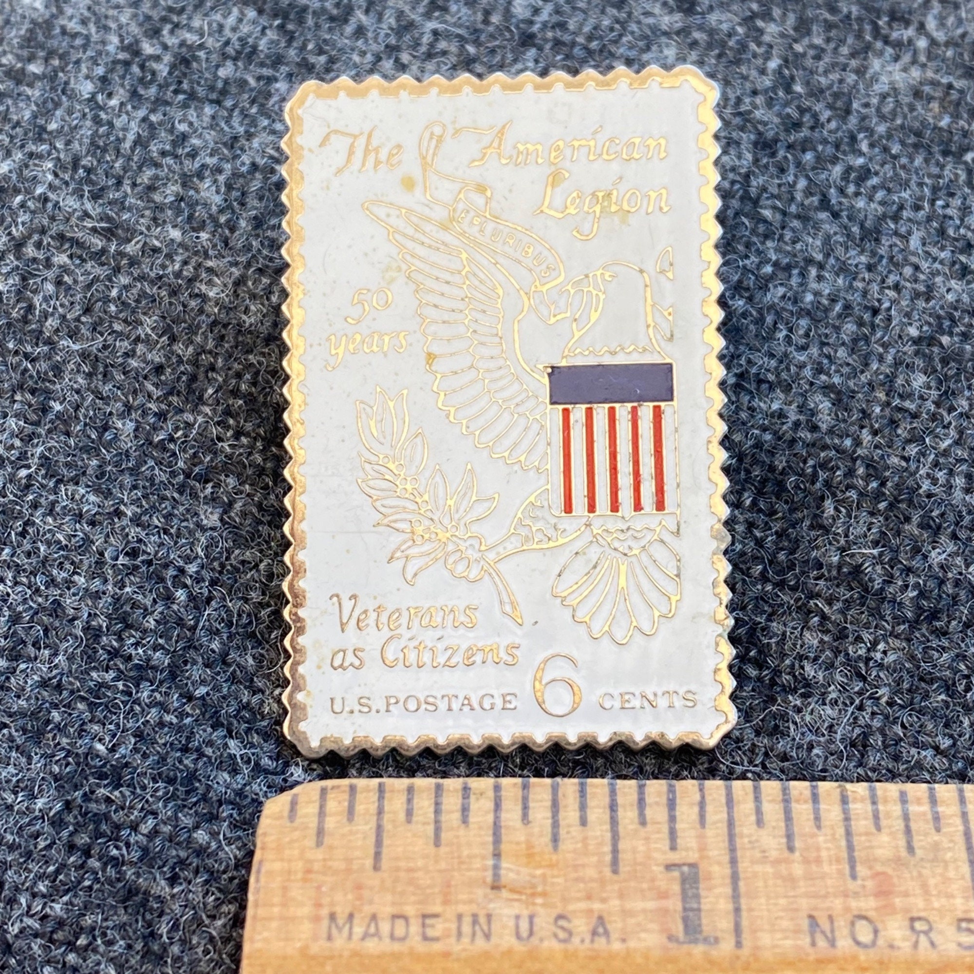 Vintage American Legion 50 Years Veterans as Citizens 6 Cents Pin Badge ...