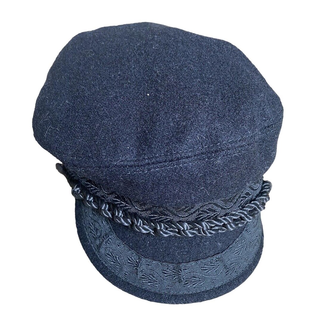 Vintage Woolen Greek Fisherman Hat Black John Tsalavoutas Made in ...