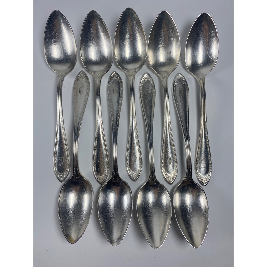 9 Oneida Sheraton Community Silverplate Teaspoons 6 in Monogram d Spoon ...