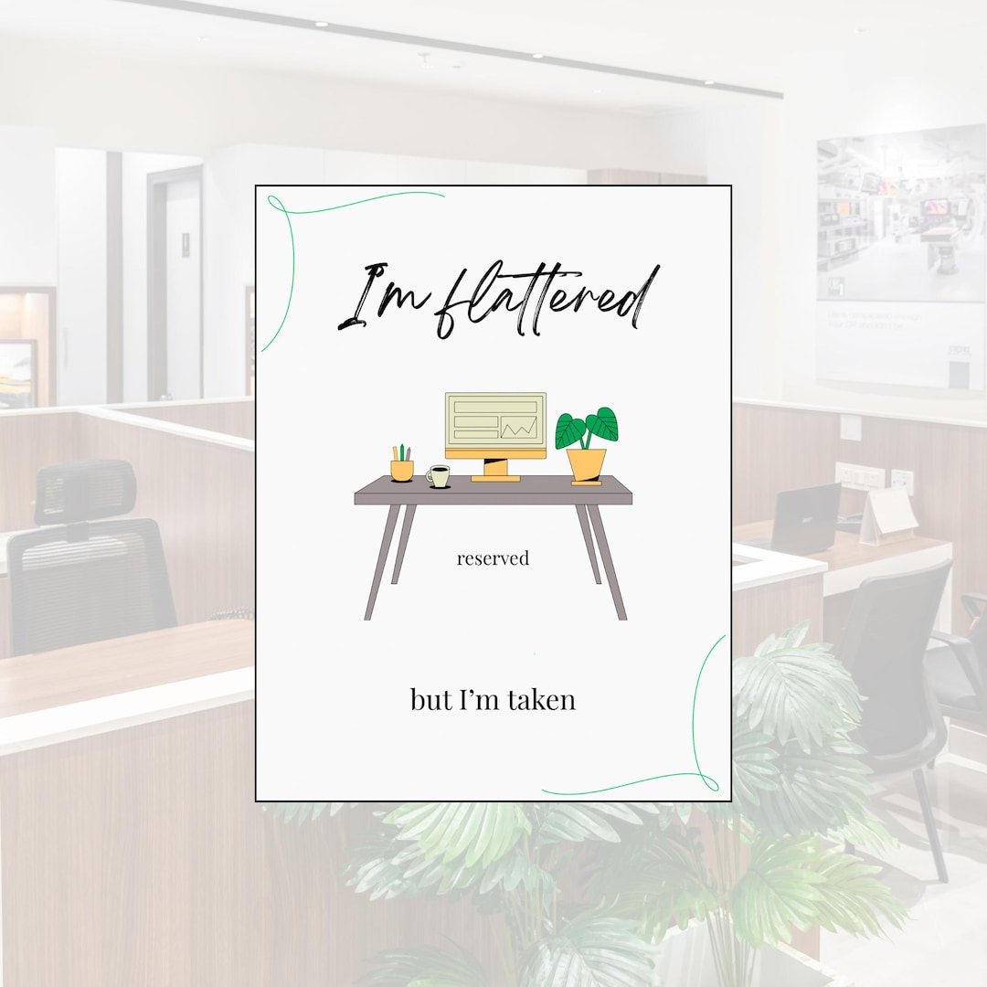 Funny Reserved Desk Sign: Hybrid Office Decor (PNG) - Etsy