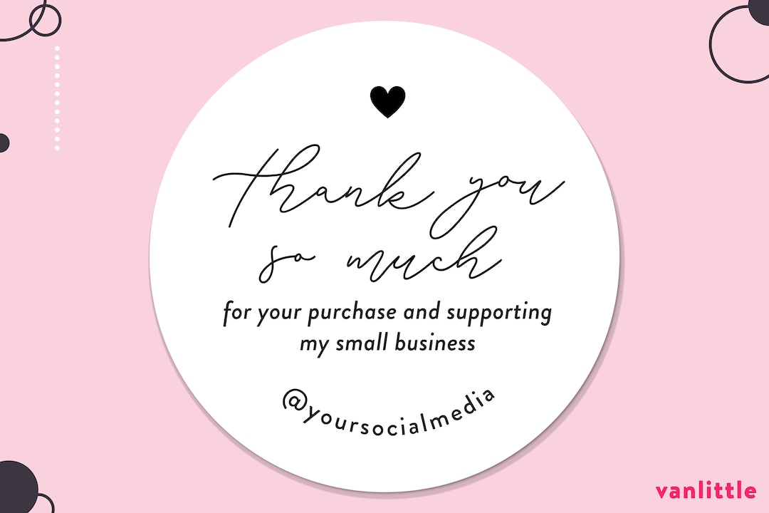 Small Business Thank You Packaging Product Stickers Labels, Social ...