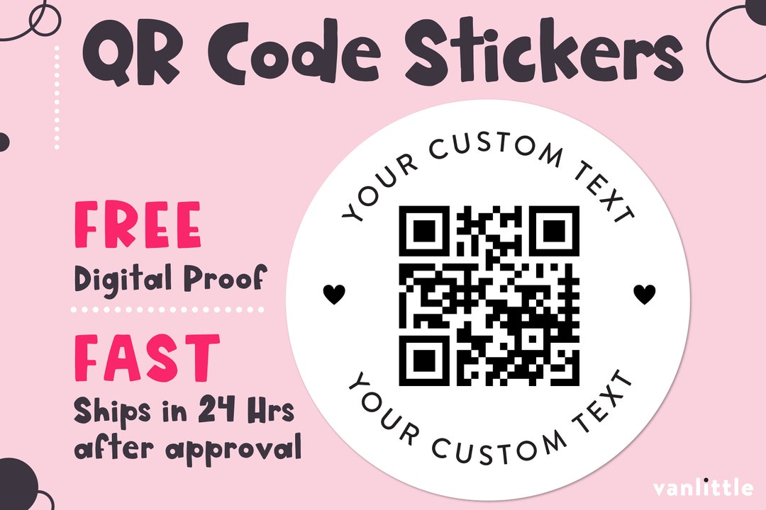 Custom QR Code Package Sticker Custom Text Stickers Business - Etsy