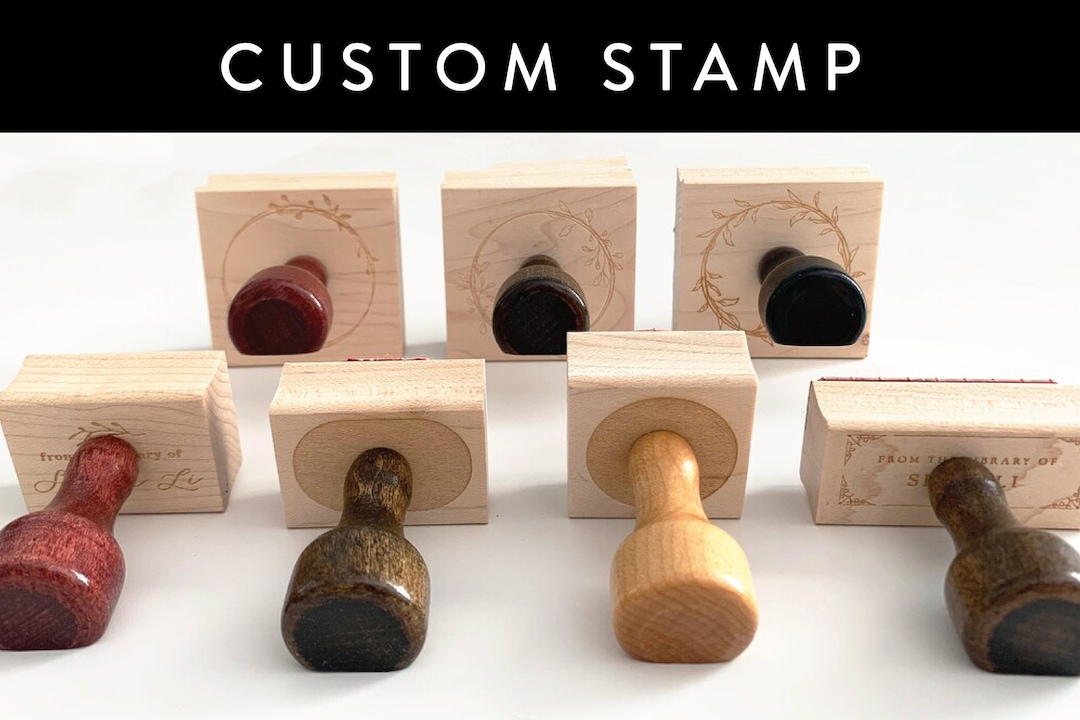 Any Size Custom Rubber Wood Stamp, Personalized Wood Stamp, Business ...