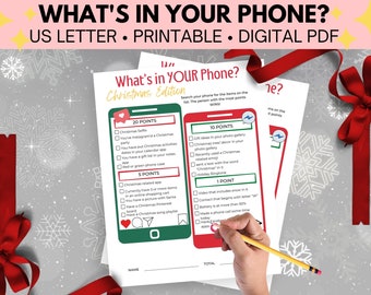 Whats in Your Phone Printable Christmas Holiday Party Game - Etsy