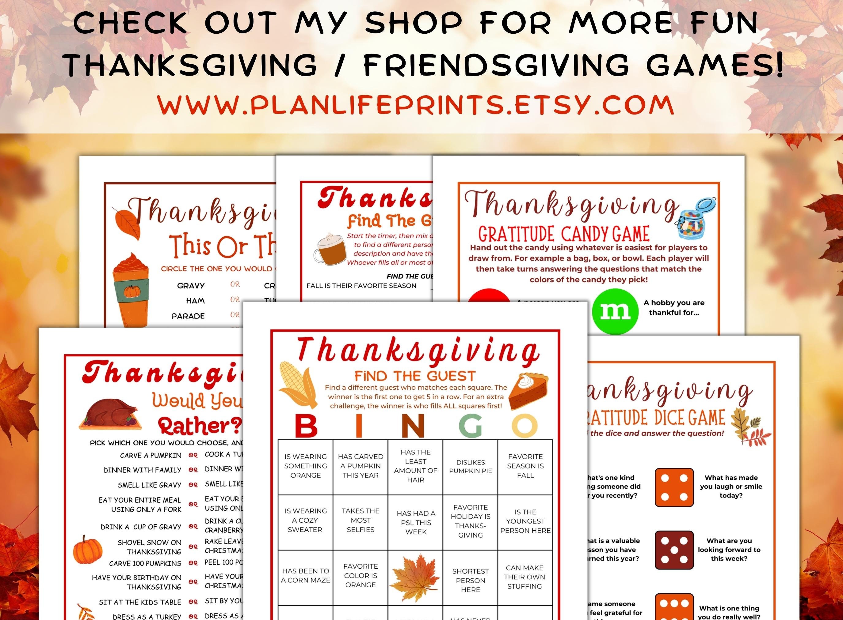 Thanksgiving Think Fast Game Printable, Friendsgiving Games, Trivia ...