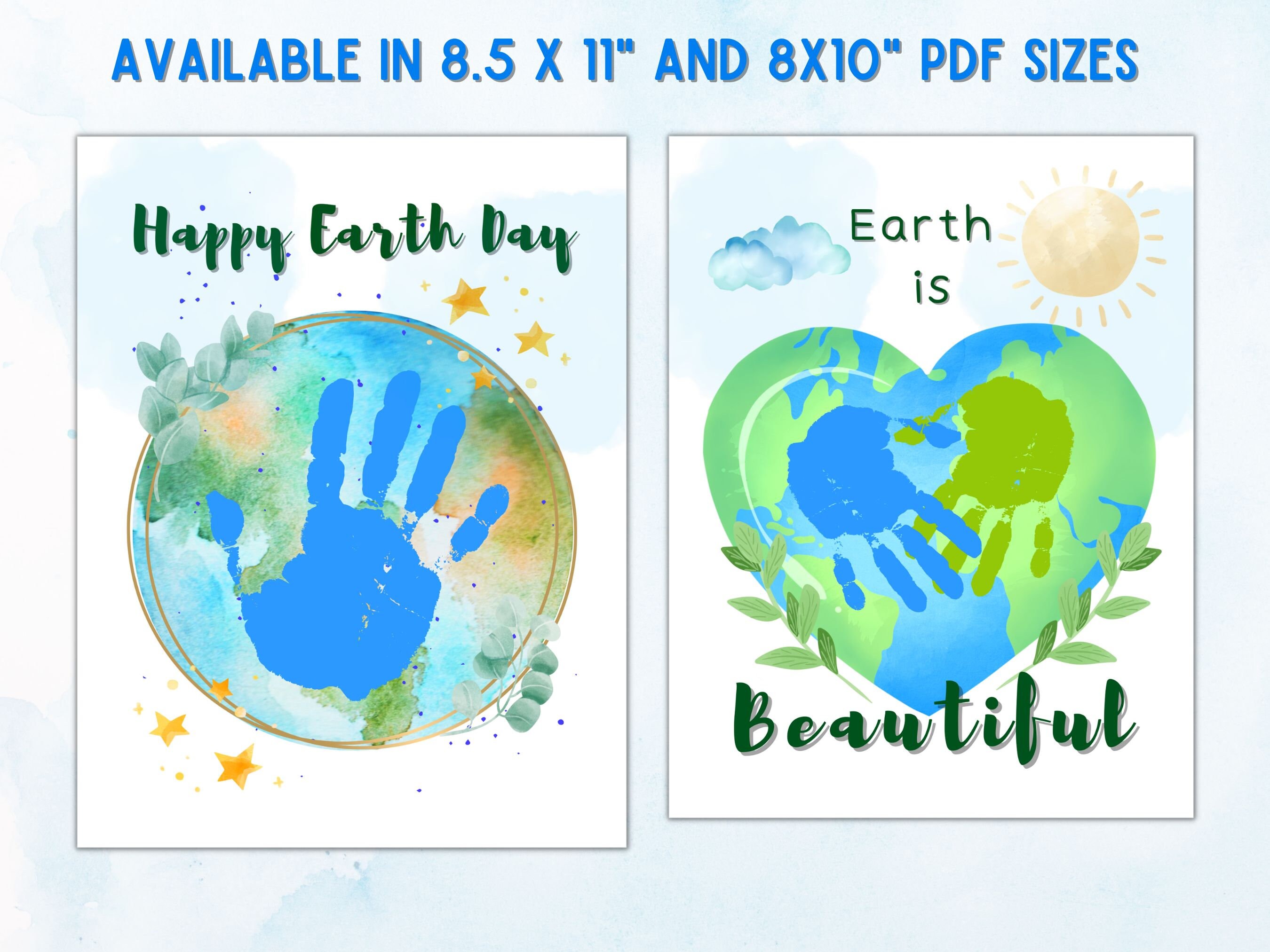 Earth Day Handprint Art Craft, Earth Day Printable Activities ...