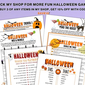 Halloween Trivia Printable Party Game, Halloween Party Games for Teens ...