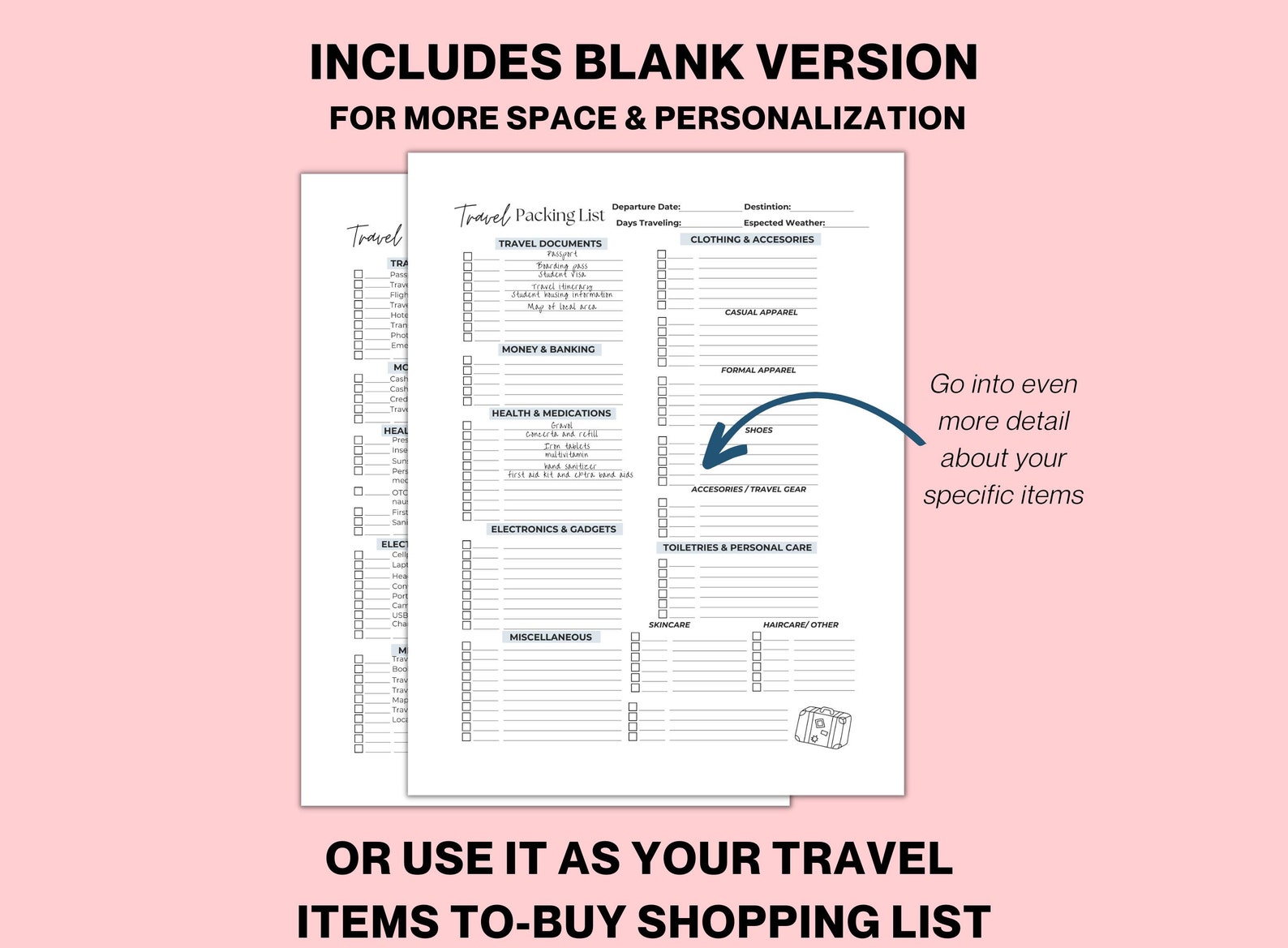 Travel Essentials Packing List, Vacation Checklist, Packing List ...