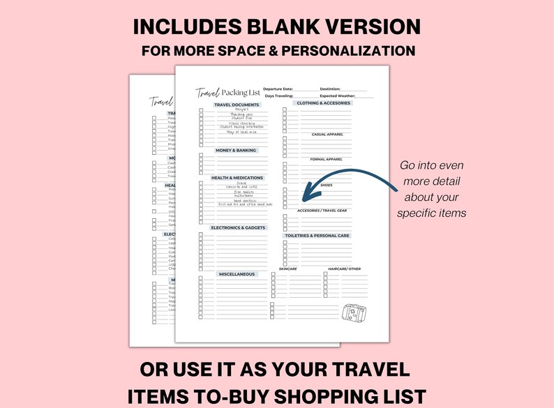 Travel Essentials Packing List, Vacation Checklist, Packing List ...