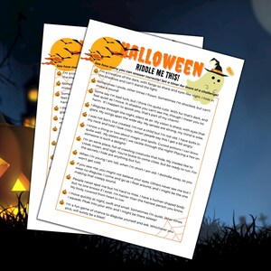 Halloween Riddle Me This Printable Game, Halloween Trivia Game, Fun ...