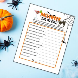Halloween Find the Guest Printable Party Game, Fun Mix and Mingle ...