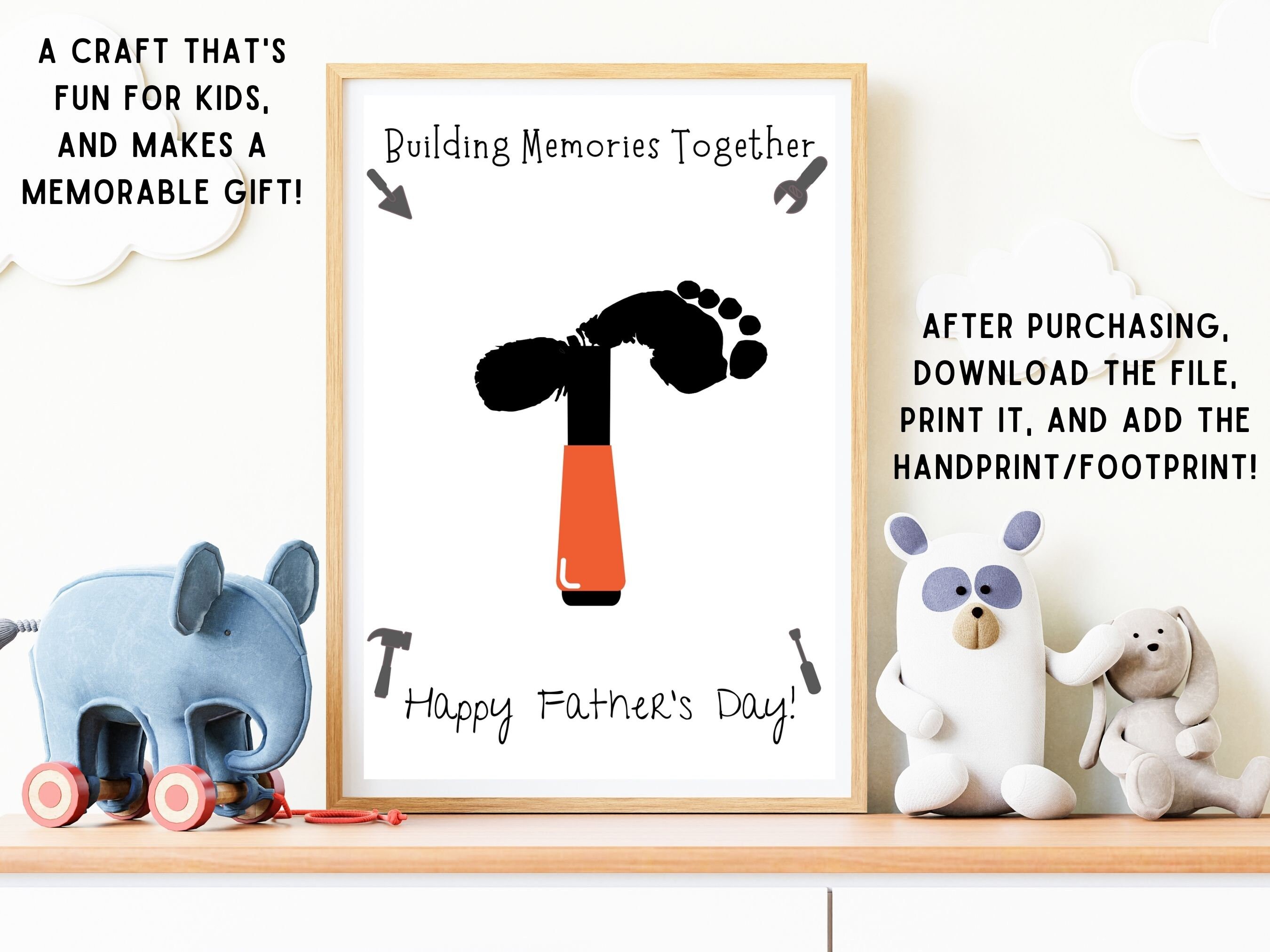 Fathers Day Footprint Craft Printable, Personalized Gift for Dad From ...
