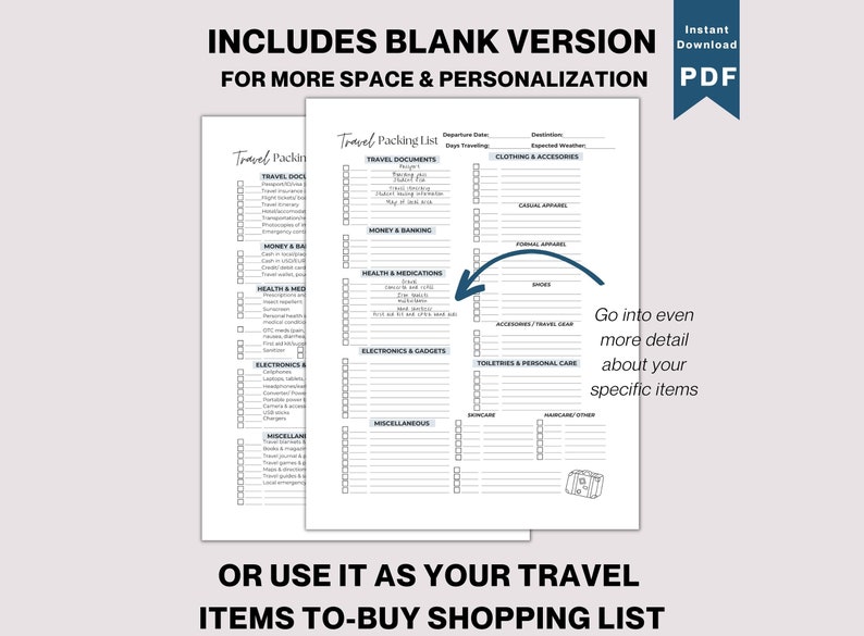Travel Essentials Packing List, Vacation Checklist, Packing List ...