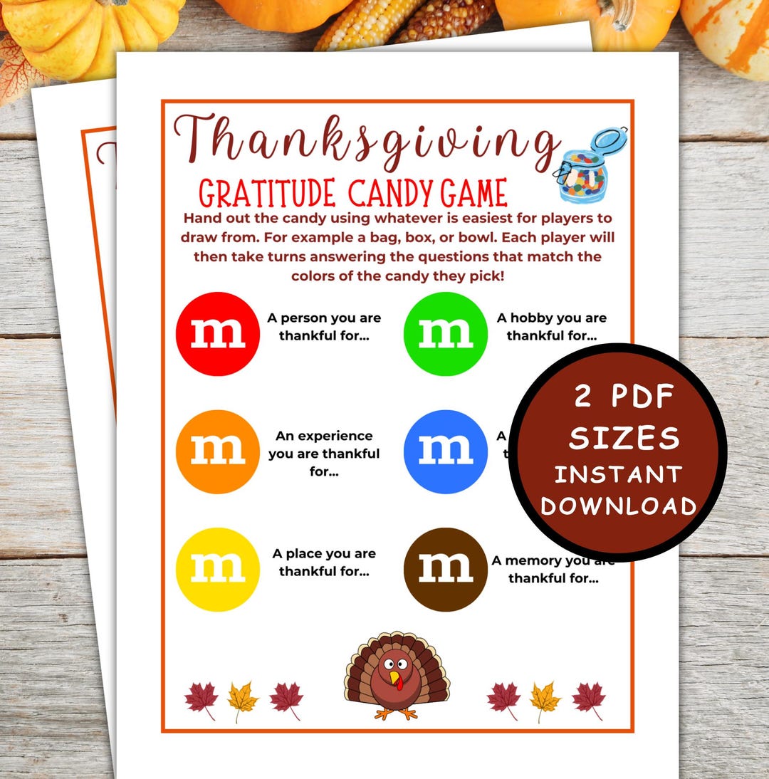Thanksgiving Gratitude Game, Thanksgiving Games Printable ...