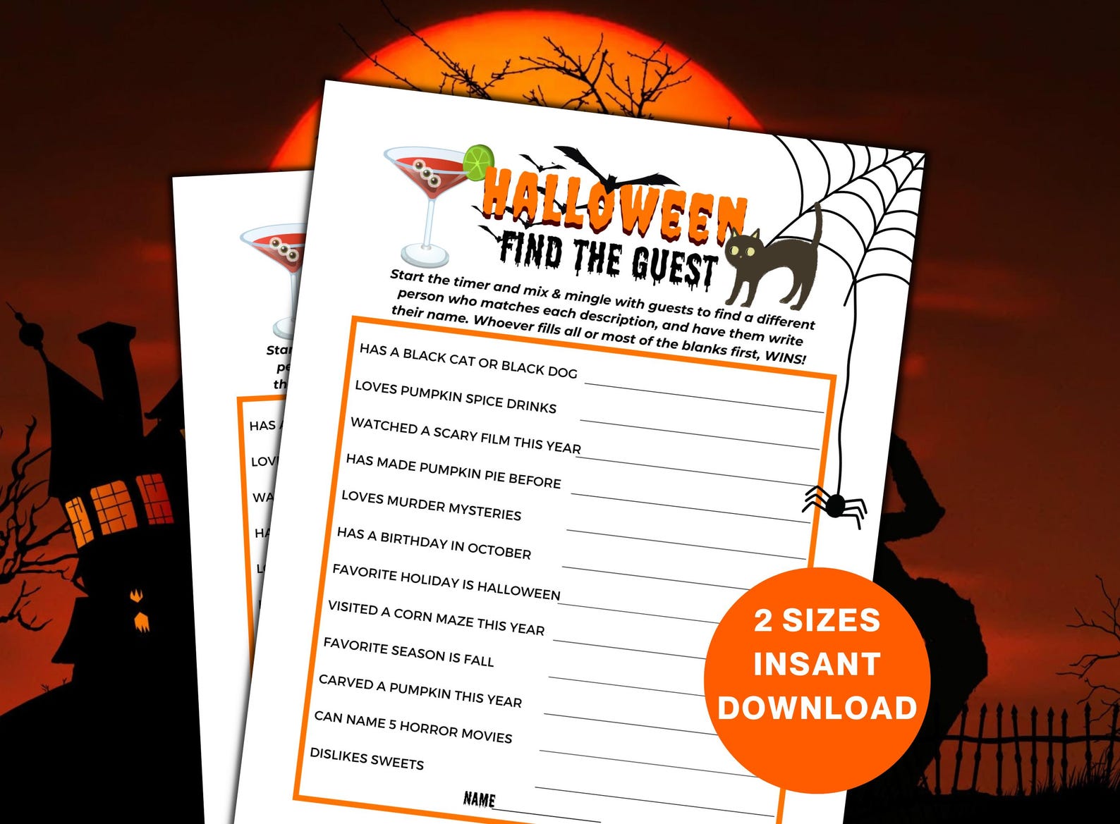 Halloween Find the Guest Printable Party Game, Fun Mix and Mingle ...