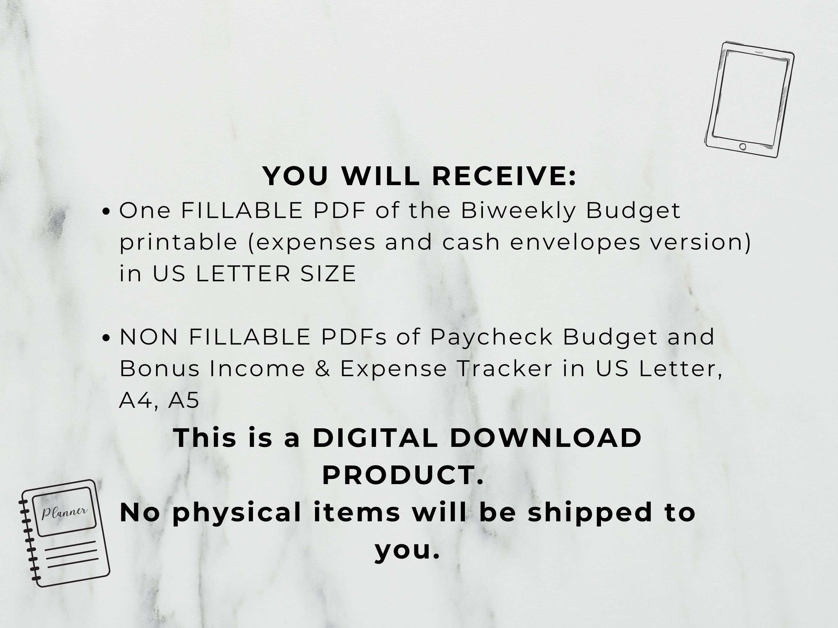 Biweekly Budget Tracker Fillable PDF, Budget Planner Printable, Debt ...