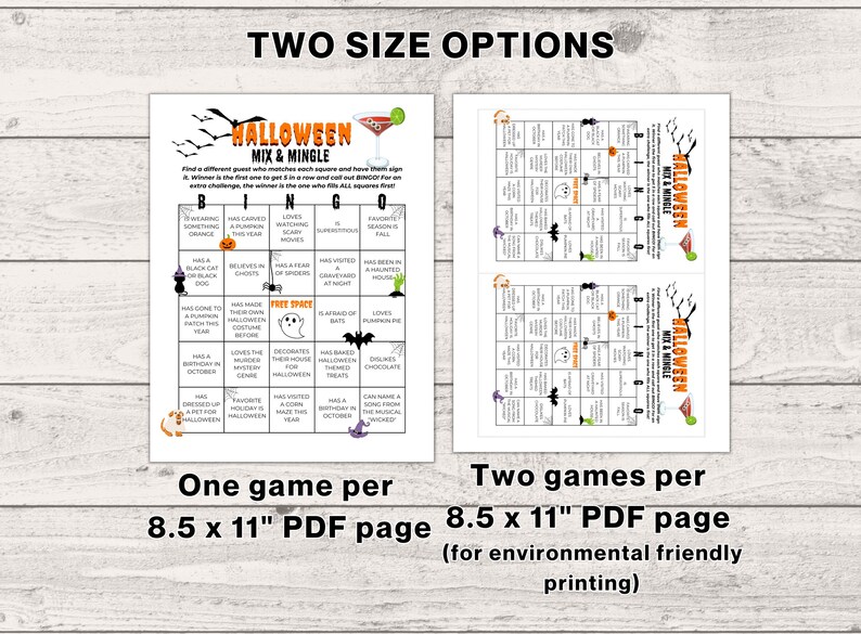 Halloween Mix and Mingle Bingo Printable, Find the Guest Game, Get to ...