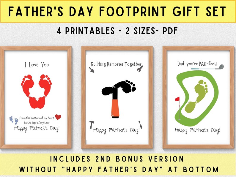 Fathers Day Footprint Craft Printable, Personalized Gift for Dad From ...
