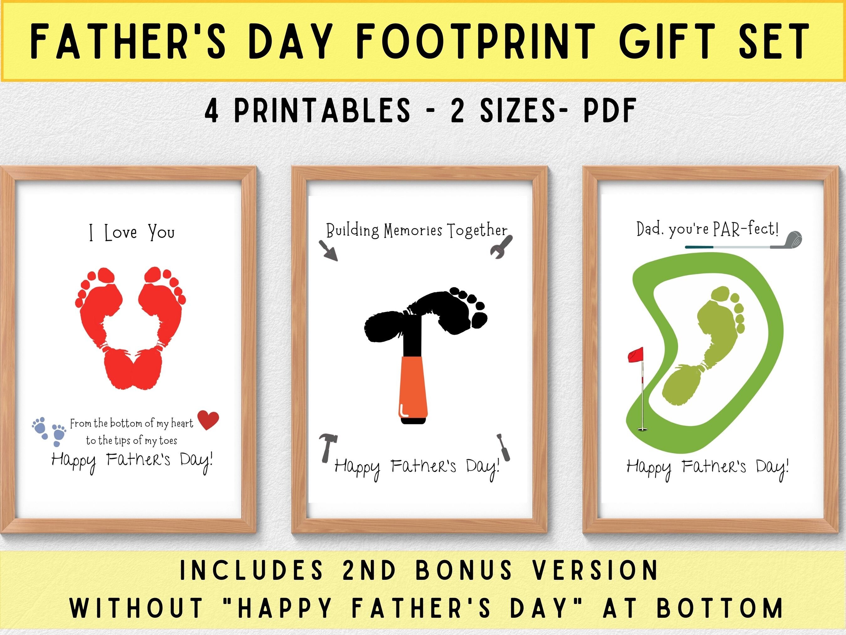 Fathers Day Footprint Craft Printable, Personalized Gift for Dad From ...