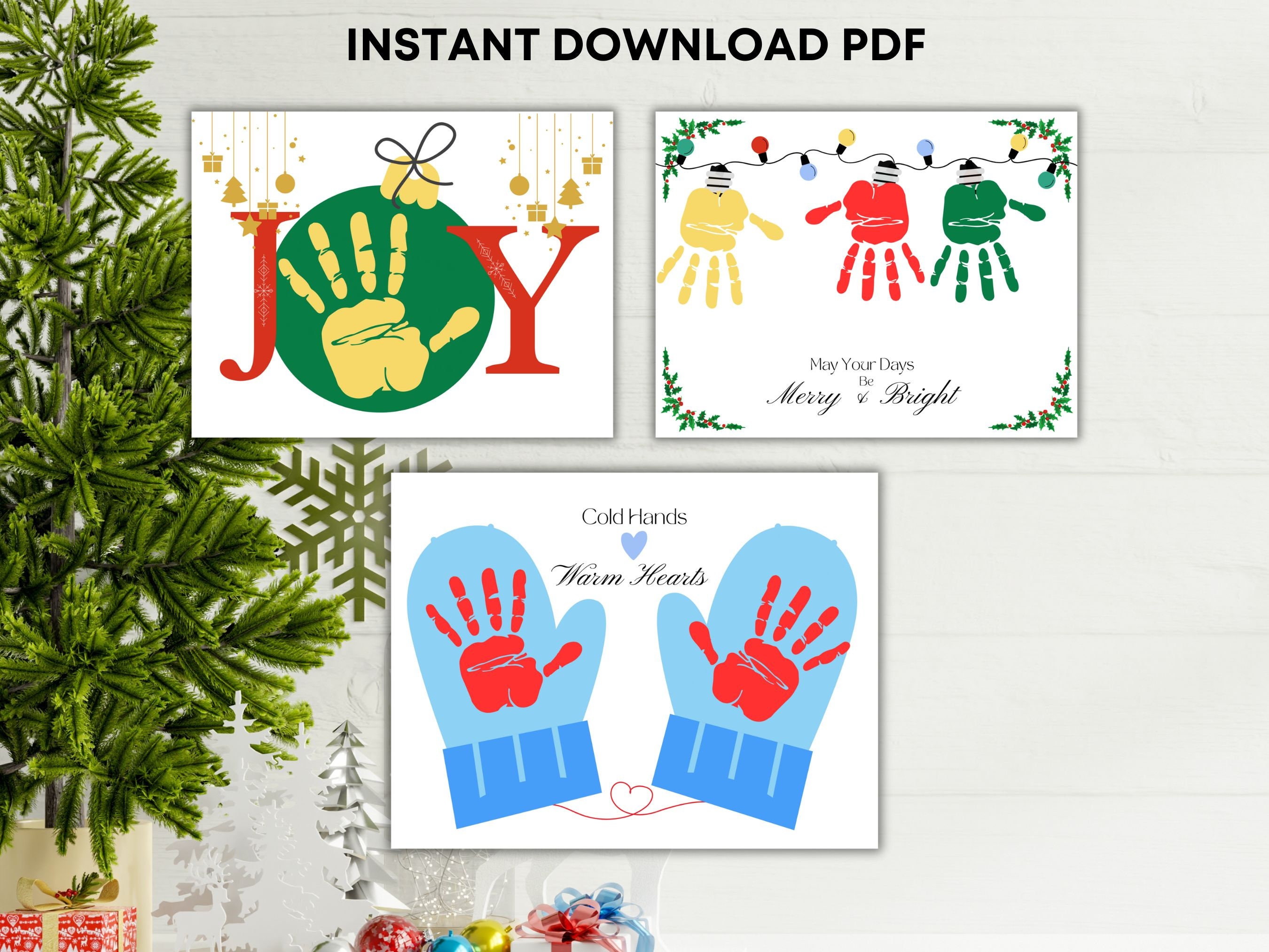 Christmas Handprint Art Bundle Handprint Christmas Lights - Etsy
