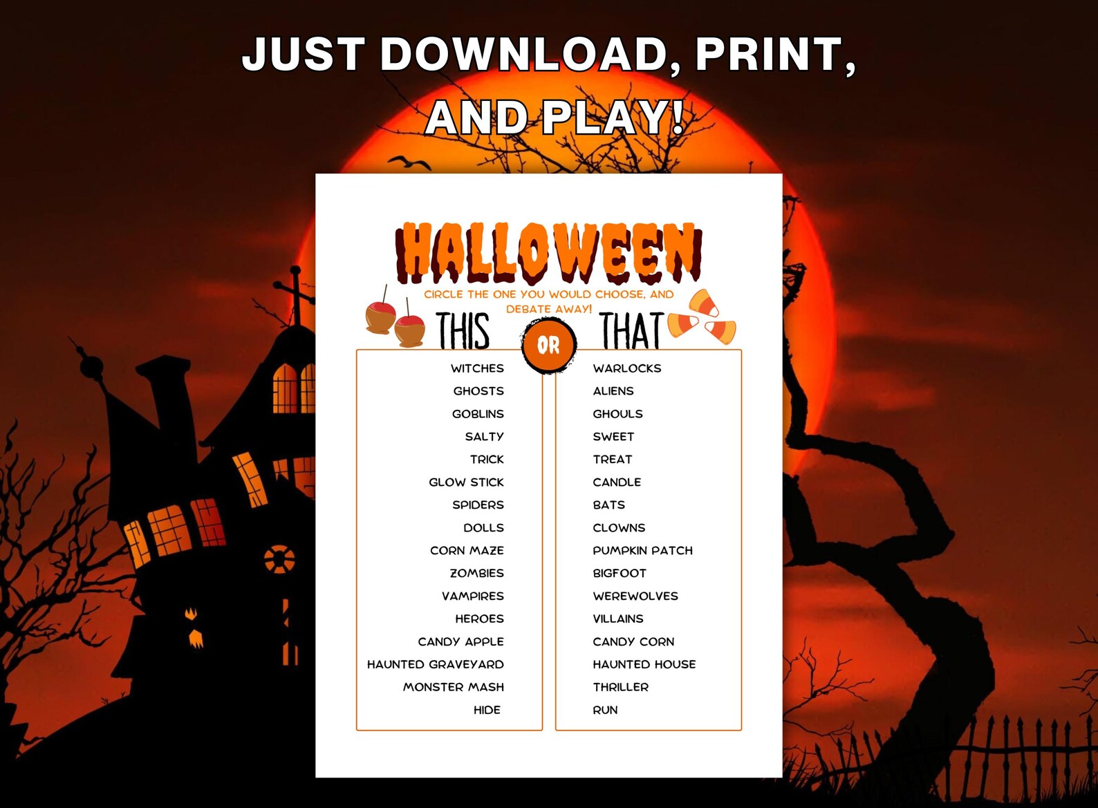 Halloween This or That Game, Halloween Would You Rather, Halloween ...