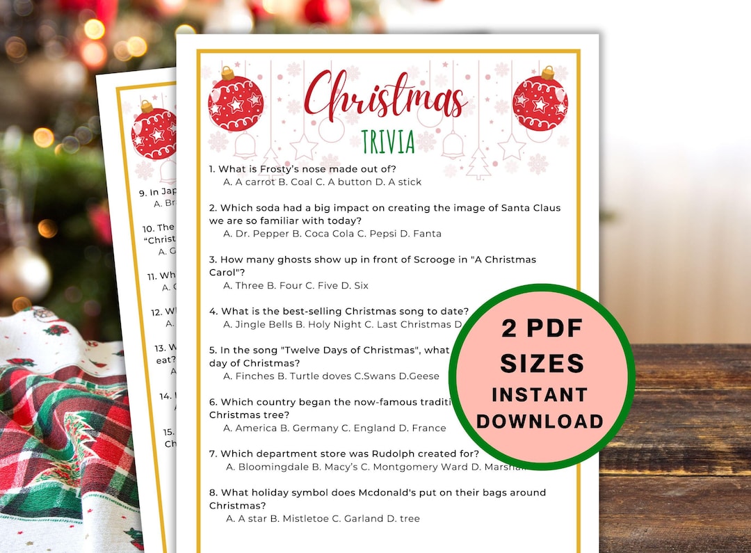 Christmas Trivia Game, Holiday Party Games, Office Christmas Party ...