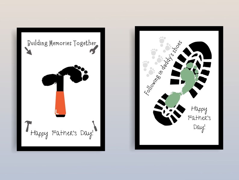 Fathers Day Footprint Craft Printable, Personalized Gift for Dad From ...