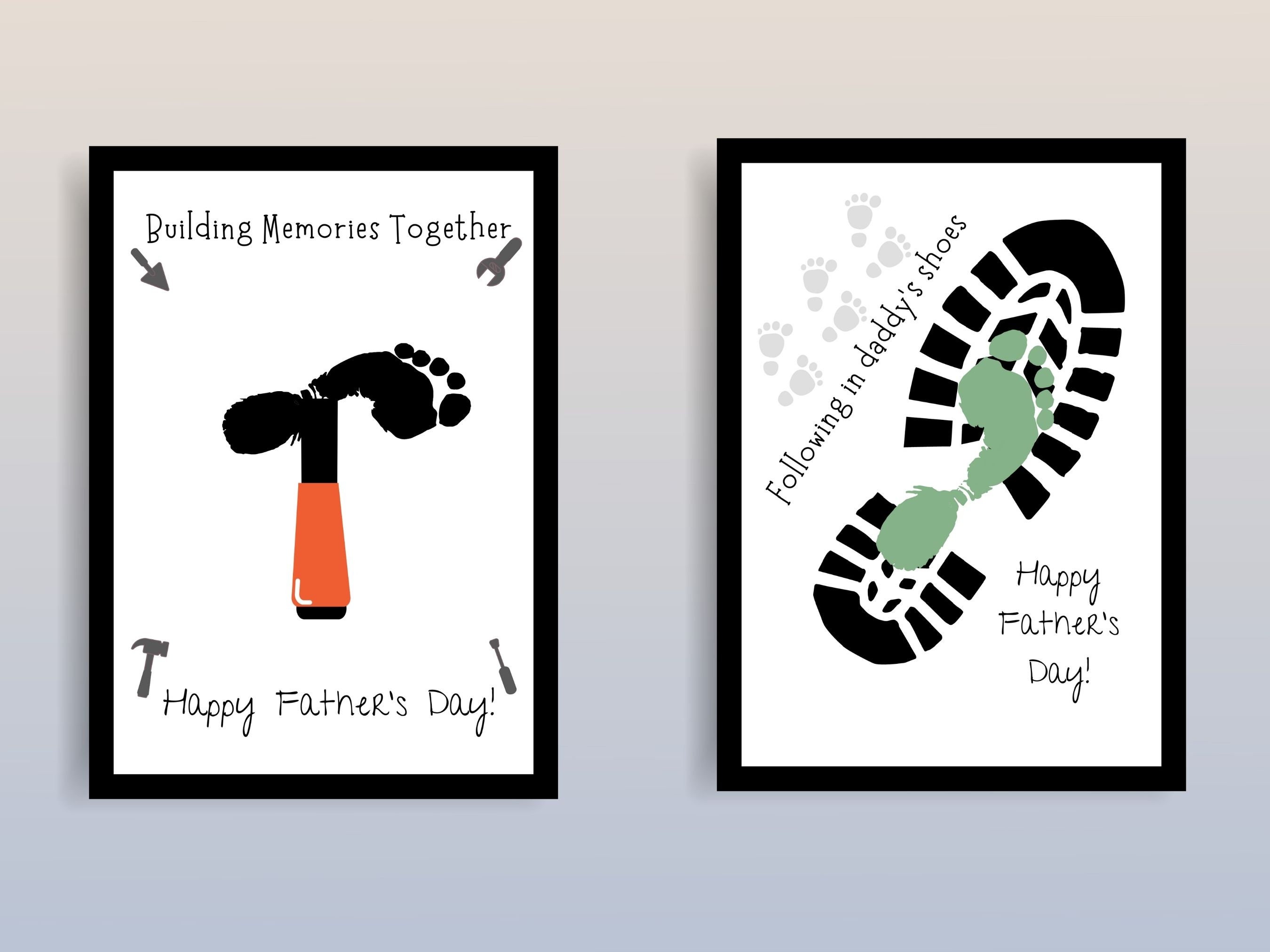 Fathers Day Footprint Craft Printable, Personalized Gift for Dad From ...
