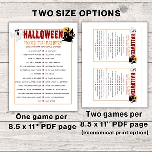 Halloween Would You Rather Printable Game, Fun This or That Activity ...
