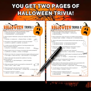 Halloween Trivia Printable Party Game, Halloween Party Games for Teens ...