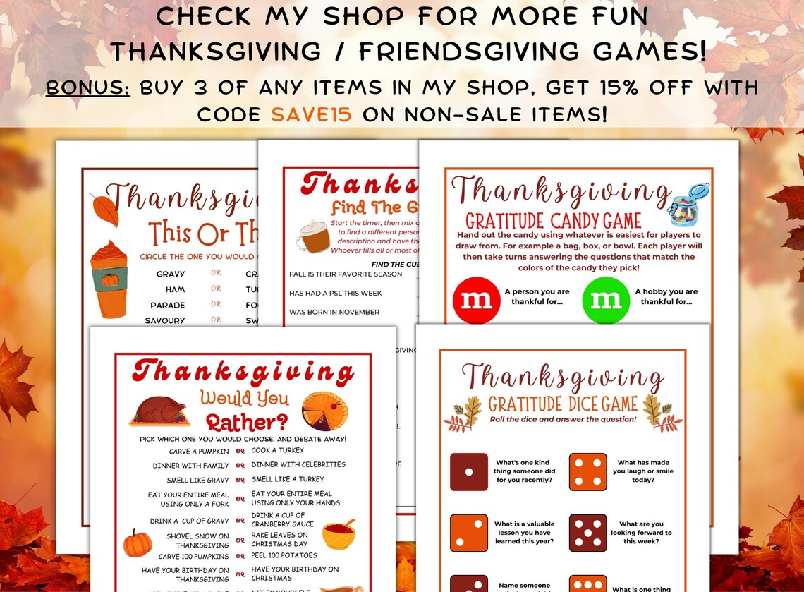 Friendsgiving Bingo Game Printable, Thanksgiving Find the Guest Game ...