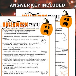 Halloween Trivia Printable Party Game, Halloween Party Games for Teens ...