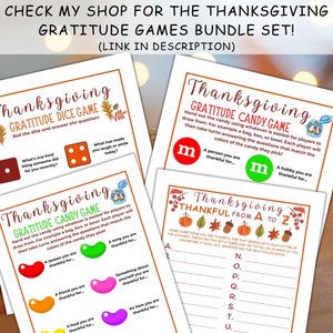 Thankful A to Z Thanksgiving Gratitude Game, I Am Thankful for ...