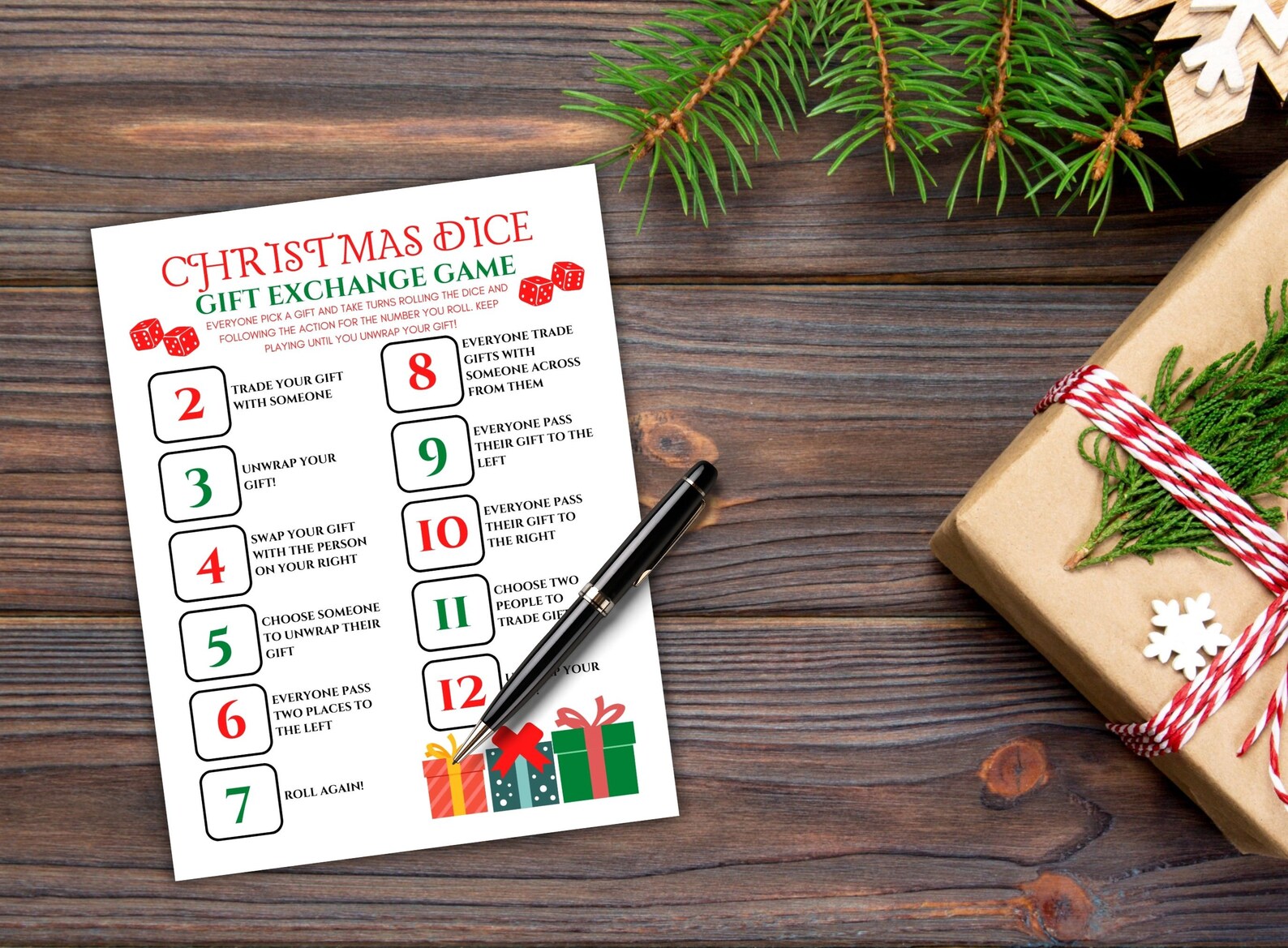 Christmas Pass the Gift Game, Holiday Office Party Printable Gift ...