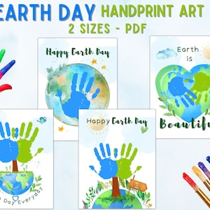 Earth Day Handprint Art Craft, Earth Day Printable Activities ...