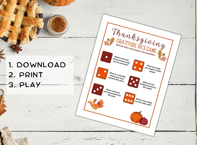 Thanksgiving Gratitude Dice Game, Thanksgiving Games Printable ...