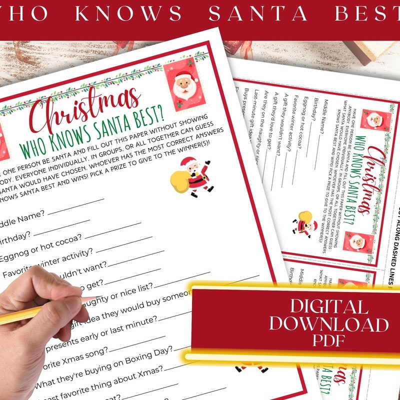 What is Santa Thinking Game - Etsy