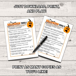 Halloween Trivia Printable Party Game, Halloween Party Games for Teens ...