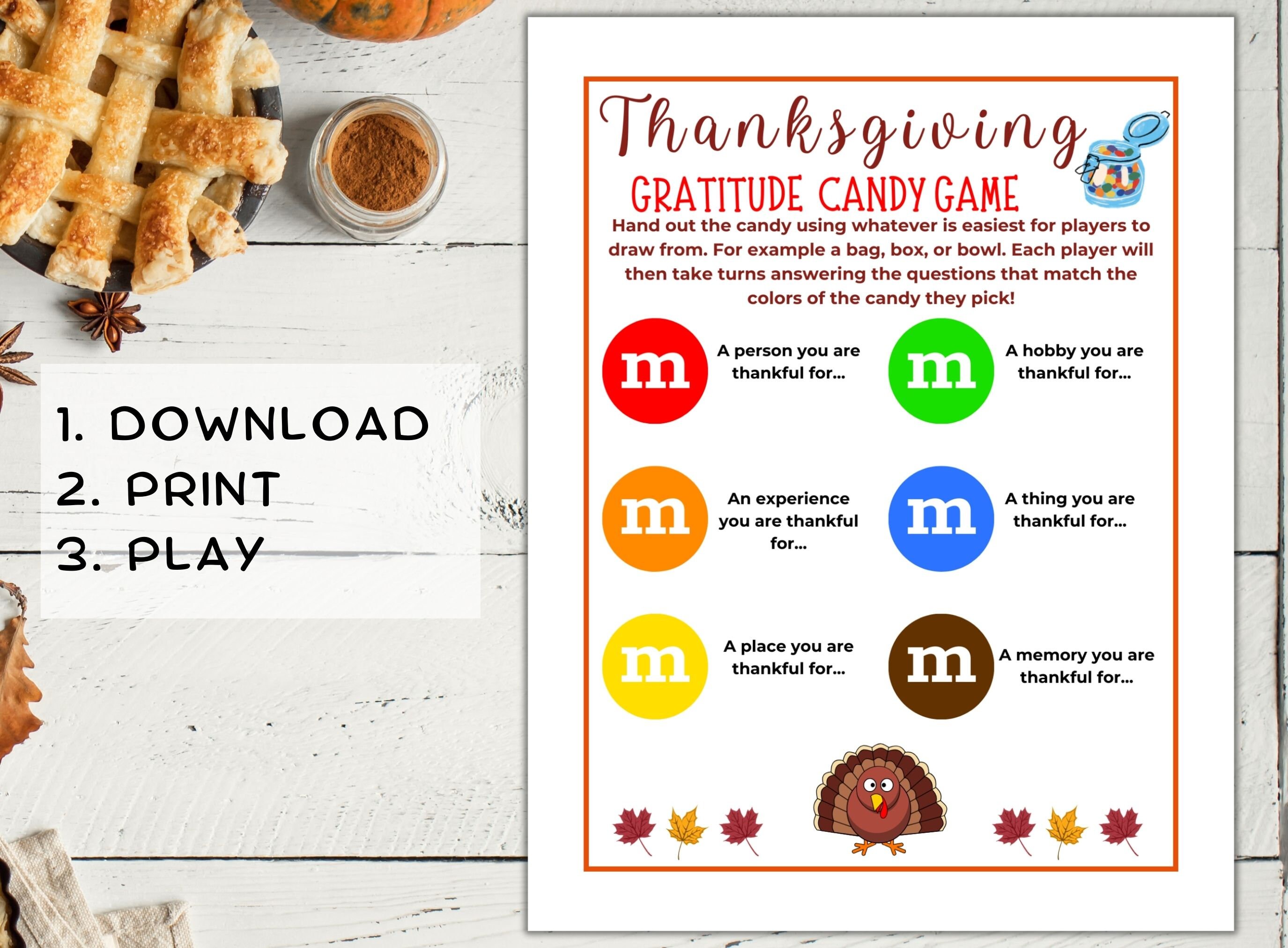 Thanksgiving Gratitude Game, Thanksgiving Games Printable ...