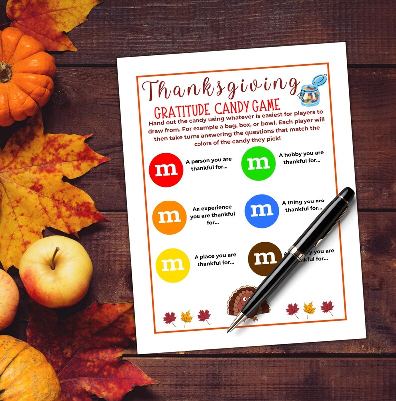 Thanksgiving Gratitude Game, Thanksgiving Games Printable ...