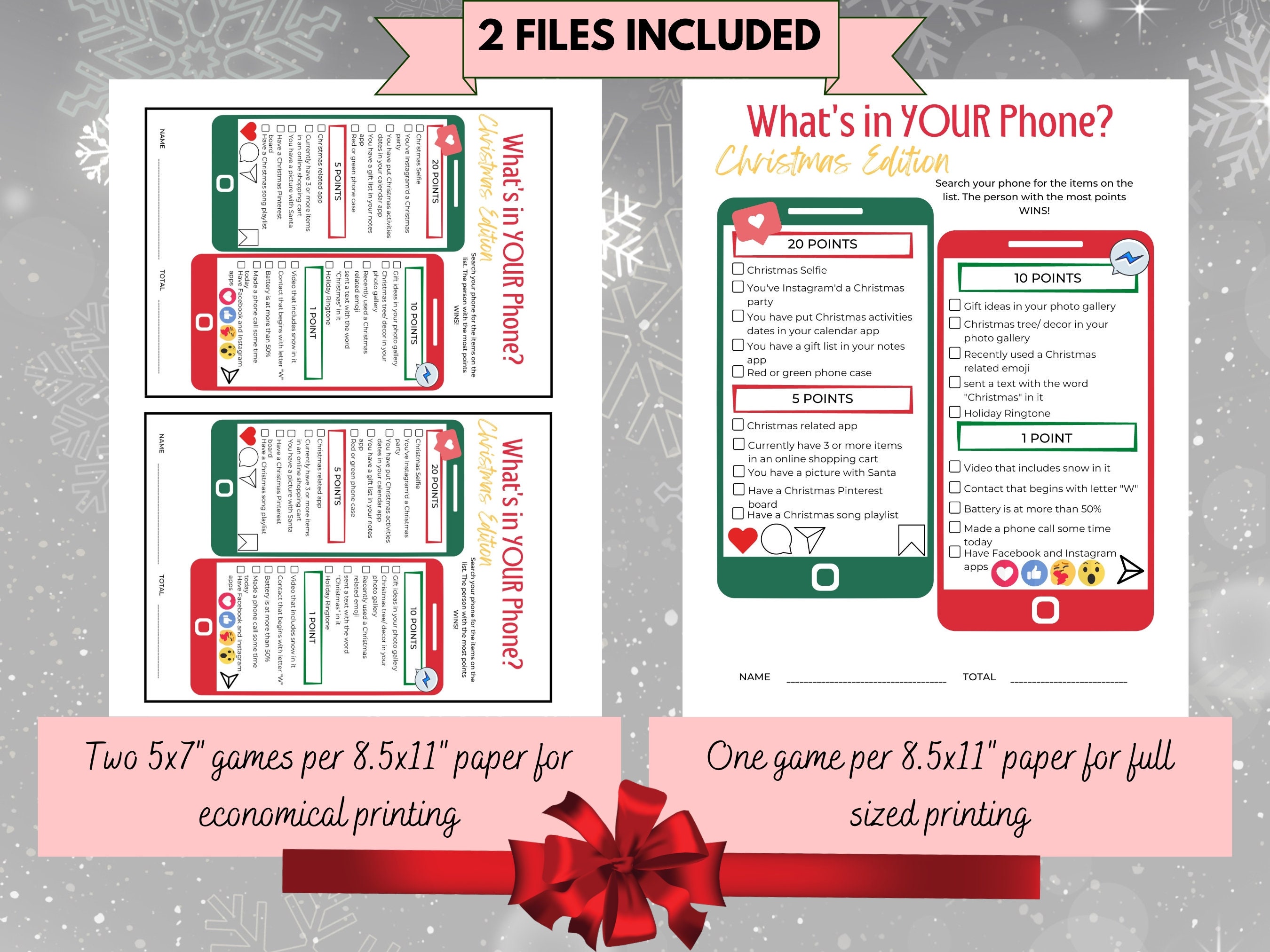 Christmas Whats in Your Phone Game, Printable Party Games, Christmas ...