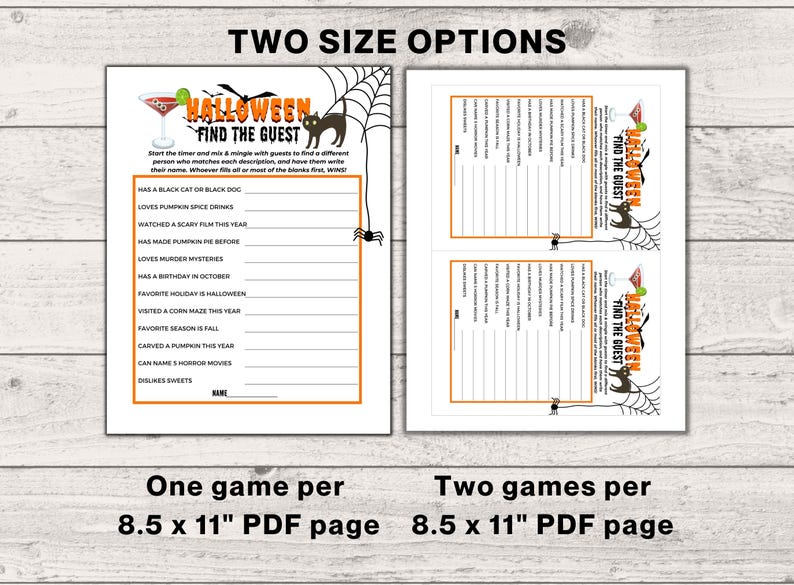 Halloween Find the Guest Printable Party Game, Fun Mix and Mingle ...