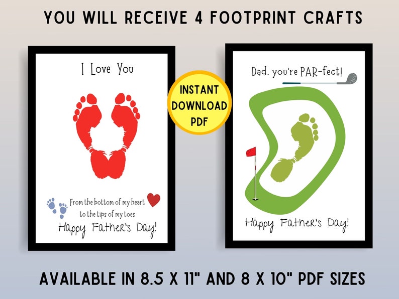 Fathers Day Footprint Craft Printable, Personalized Gift for Dad From ...