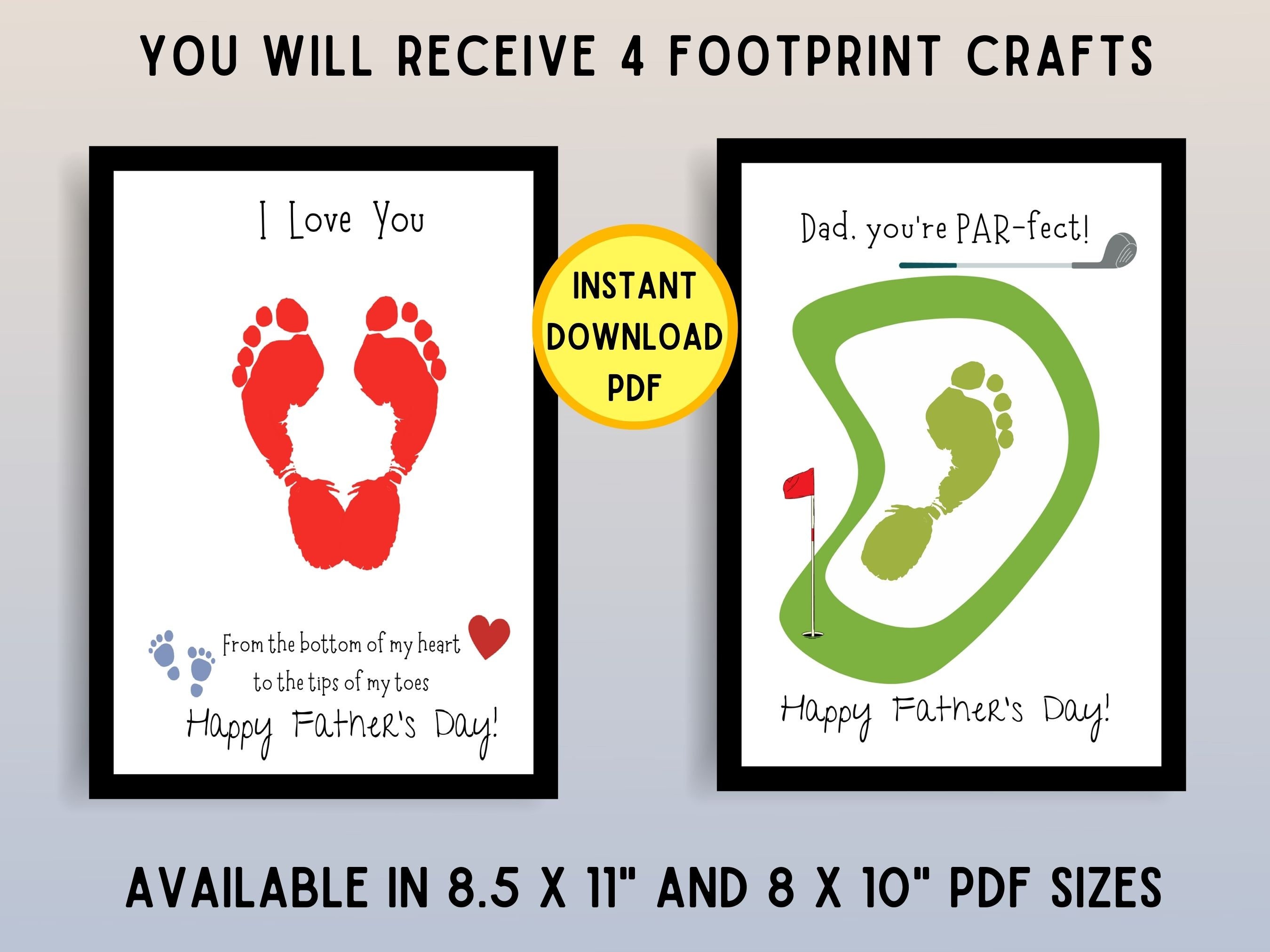 Fathers Day Footprint Craft Printable, Personalized Gift for Dad From ...