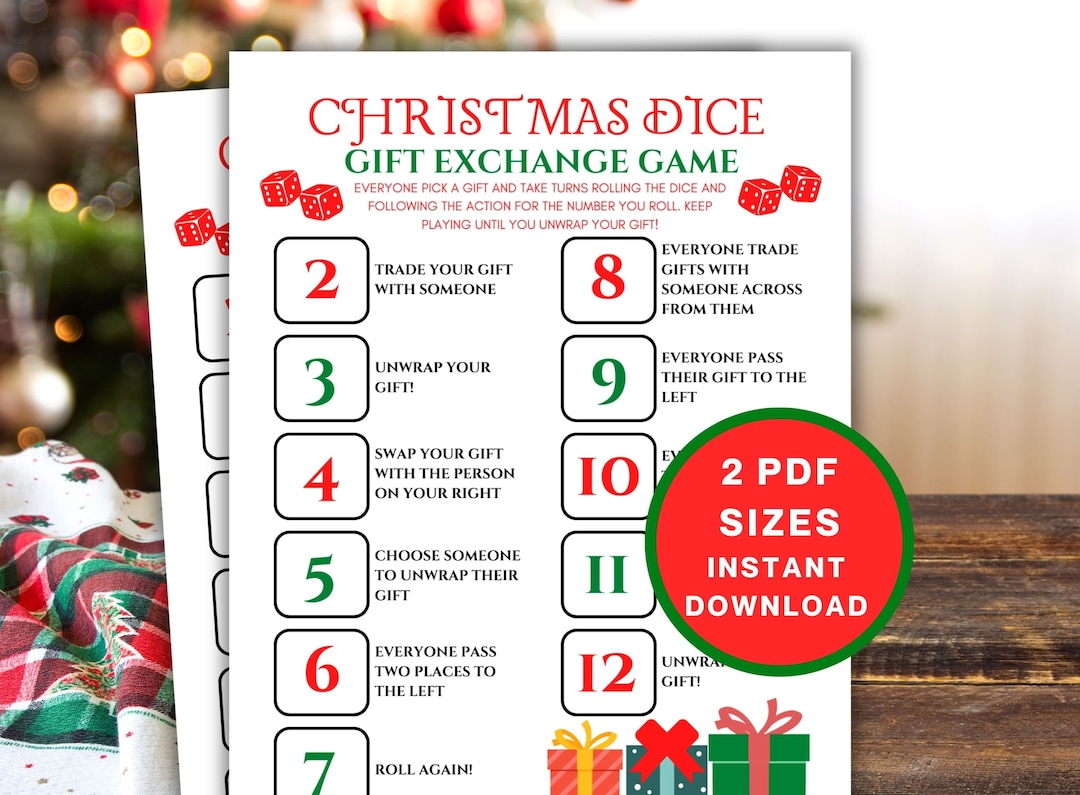 Christmas Pass the Gift Game, Holiday Office Party Printable Gift ...